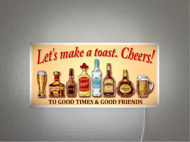 【文字変更無料】ビール ウイスキー 乾杯 パーティー スナック パブ バー 宅飲み 壁掛け 照明 看板 置物 雑貨 ライトBOX | iichi 日々の暮らしを心地よくするハンドメイドや ...
