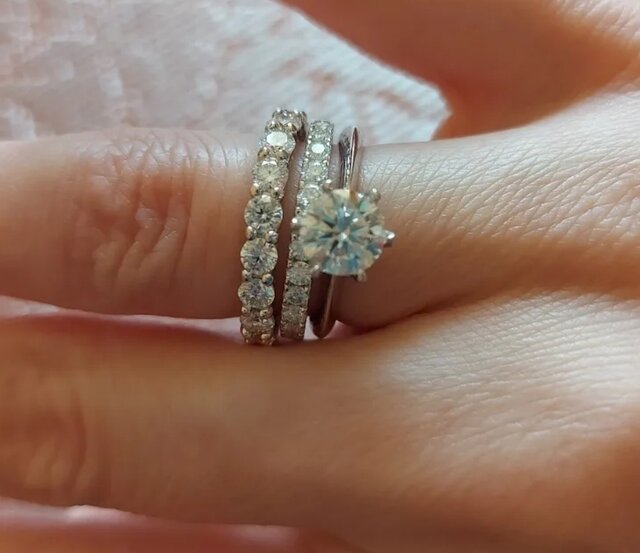 3/3.5mm フルエタニティリングモアッサナイト リング 1ct | iichi 日々の暮らしを心地よくするハンドメイドやアンティークの ...