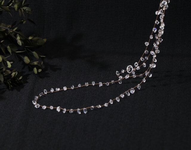 ハーキマーダイヤモンドのネックレス（90cm） コードジュエリー | iichi 日々の暮らしを心地よくするハンドメイドやアンティークのマーケットプレイス