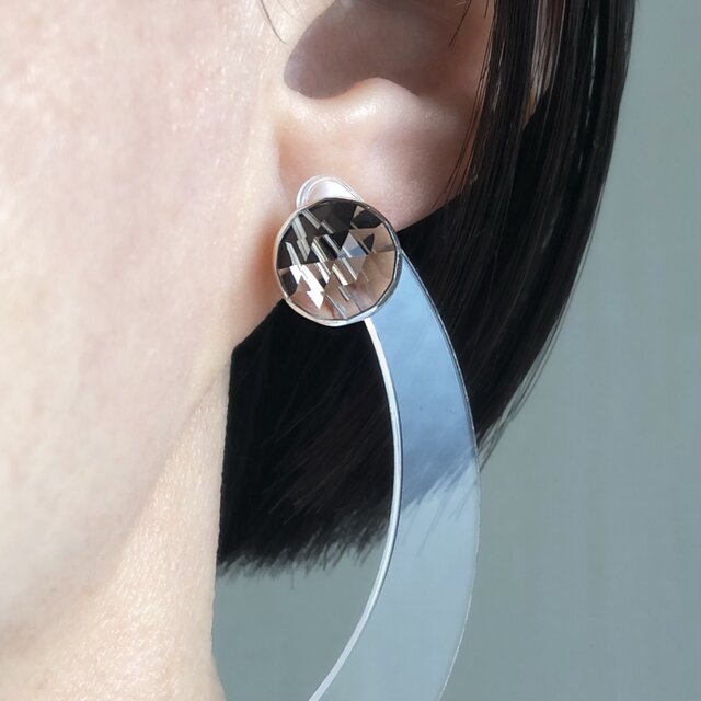 rose-cut smoky quartz stud earrings ローズカットスモーキークォーツスタッドピアス | iichi 日々の暮らしを心地よくするハンドメイドやアンティークの ...