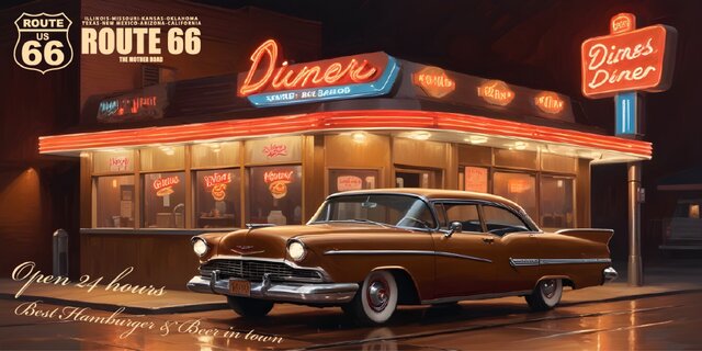 【Lサイズ】ダイナー アメ車 ルート66 ガレージ 店舗 自宅 壁掛け 照明 ランプ 看板 置物 アメリカン雑貨 ライトBOX | iichi 日々の暮らしを心地よくするハンドメイドや ...