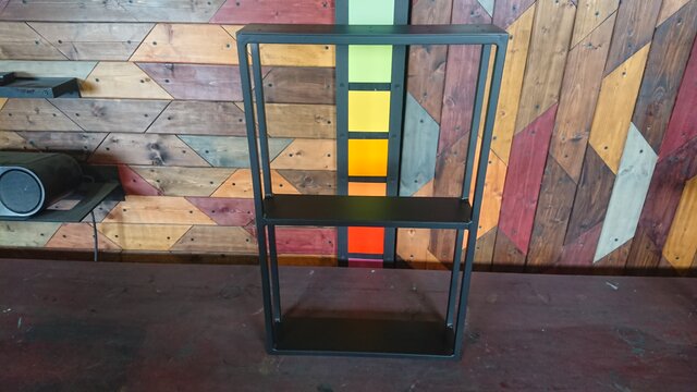 マットブラックでアイアンな角鉄鉄脚♪ 100×400×650mm 日型 2脚ver. ダイニングテーブル | iichi 日々の暮らしを心地よくするハンドメイドやアンティークのマーケットプレイス