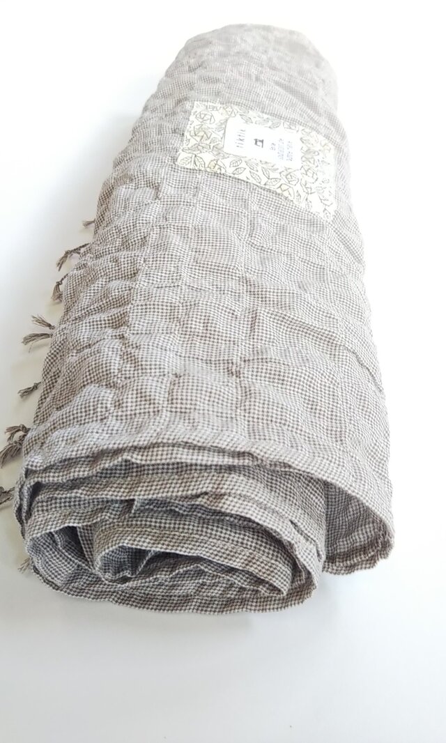 ボイルシャーリングのストール 千鳥格子×リバティ 約37cm幅 モカ | iichi 日々の暮らしを心地よくするハンドメイドやアンティークのマーケットプレイス