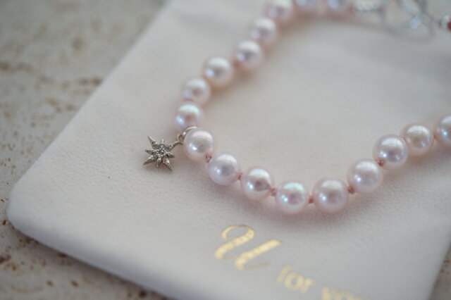 【drop】silver925 あこやパールブレスレット（星チャーム付き） | iichi 日々の暮らしを心地よくするハンドメイドやアンティークのマーケットプレイス