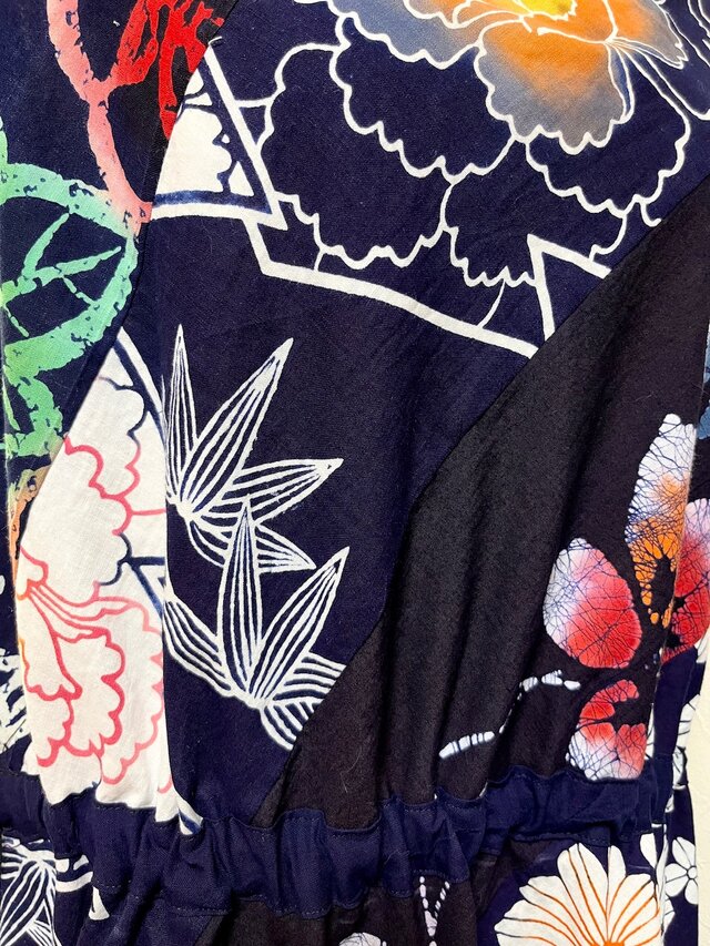 浴衣のパッチワークドレス | iichi 日々の暮らしを心地よくするハンドメイドやアンティークのマーケットプレイス