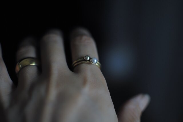 pearl ring 真鍮リング （ツヤ） | iichi 日々の暮らしを心地よくするハンドメイドやアンティークのマーケットプレイス