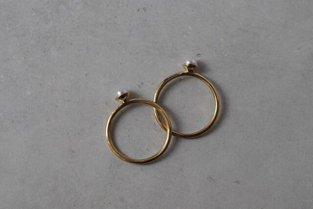 pearl ring 真鍮リング (ギザギザ) | iichi 日々の暮らしを心地よくするハンドメイドやアンティークのマーケットプレイス