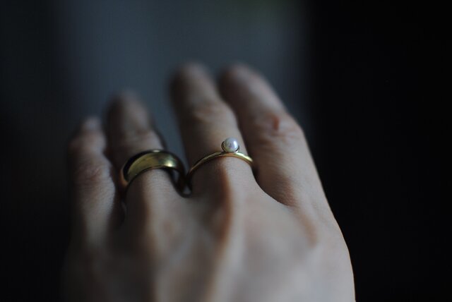 pearl ring 真鍮リング (ギザギザ) | iichi 日々の暮らしを心地よくするハンドメイドやアンティークのマーケットプレイス