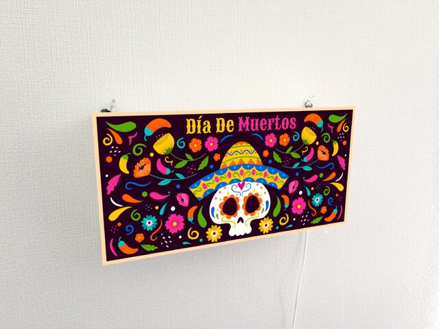 【Lサイズ】メキシコ メキシカンスカル 死者の日 オフレンダ アルタール 壁掛け 照明 ランプ 看板 置物 雑貨 ライトBOX | iichi 日々の暮らしを心地よくするハンドメイドや ...