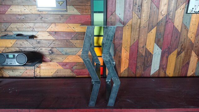 無塗装でアイアンなスケルトン鉄脚♪ 50×400×650mm 目型 2脚ver. | iichi 日々の暮らしを心地よくするハンドメイドやアンティークのマーケットプレイス