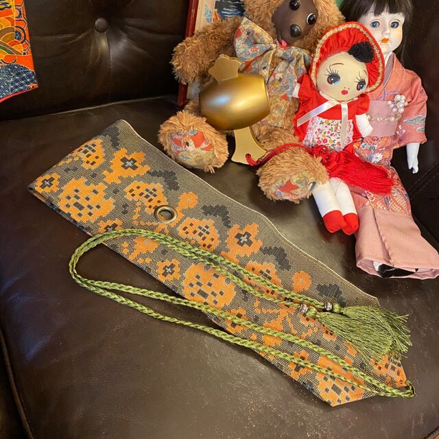 和洋折衷 着物 リメイク ロング 丈 ワンピース ドレス 洗える 化繊 名古屋帯サッシュベルト レトロ 古着 和 KW-425 | iichi 日々の暮らしを心地よくするハンドメイドや ...