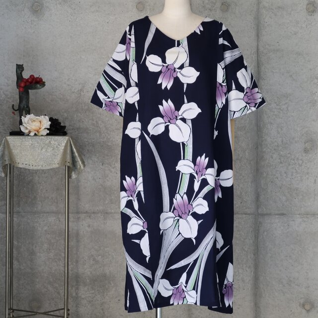 着物リメイク 浴衣のワンピース L〜LL | iichi 日々の暮らしを心地よくするハンドメイドやアンティークのマーケットプレイス