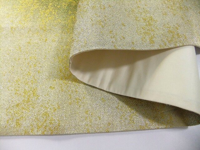 16)2016】103cm/帯中無地/金箔文様/テーブルランナー/和風/帯リメイク | iichi 日々の暮らしを心地よくするハンドメイドやアンティークのマーケットプレイス