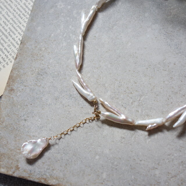 twig pearl necklace | iichi 日々の暮らしを心地よくするハンドメイドやアンティークのマーケットプレイス