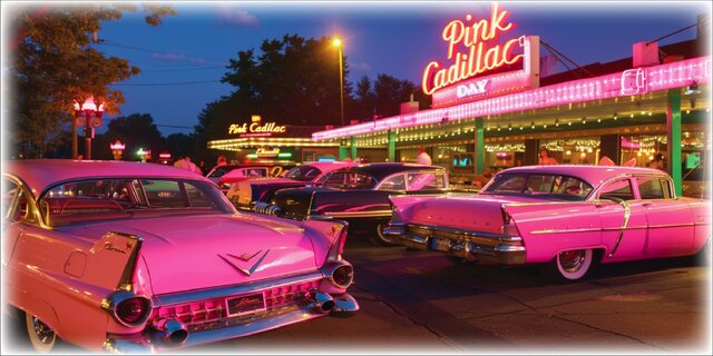 【Lサイズ】ピンクキャデラック アメ車 旧車 ダイナー ガレージ レトロ 壁掛け 照明 ランプ 看板 置物 雑貨 ライトBOX | iichi 日々の暮らしを心地よくするハンドメイドや ...