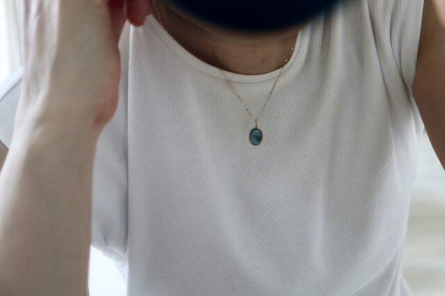 K10[人魚のmoss aquamarin]necklace | iichi 日々の暮らしを心地よくするハンドメイドやアンティークのマーケットプレイス