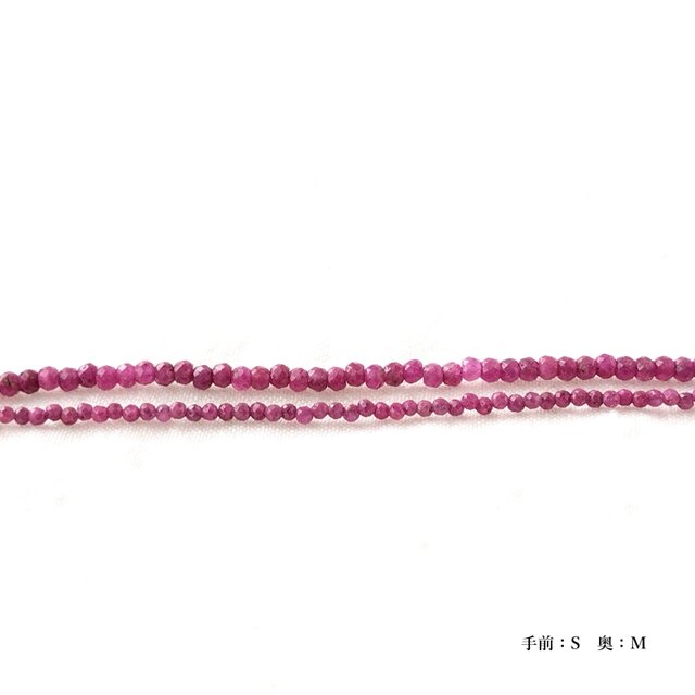 【K14gf・受注制作】Colored Stone Plane Necklace／Ruby（S size） | iichi 日々の暮らしを心地よくするハンドメイドやアンティークのマーケットプレイス