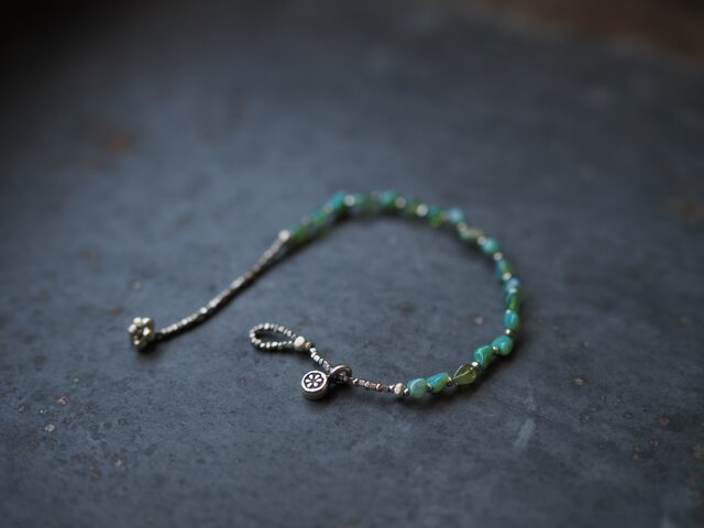 -Green opal- silver bracelet | iichi 日々の暮らしを心地よくするハンドメイドやアンティークのマーケットプレイス