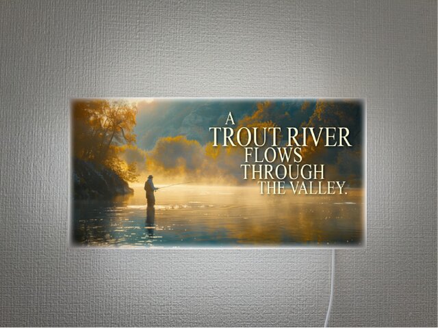 【オーダー無料】フライフィッシング ルアーフィッシング 釣り トラウト 鱒 書斎 壁掛け 照明 看板 置物 雑貨 ライトBOX | iichi 日々の暮らしを心地よくするハンドメイドや ...