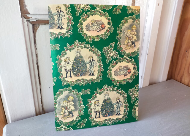 U.S.A. ヴィンテージ包装紙【ツリーを囲んで】DA-WP069 | iichi 日々の暮らしを心地よくするハンドメイドやアンティークのマーケットプレイス