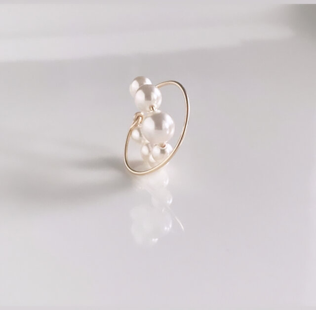 Humming and Flash イヤーカフ 2点セット 14kgf クリスタルパール | iichi 日々の暮らしを心地よくするハンドメイドやアンティークのマーケットプレイス