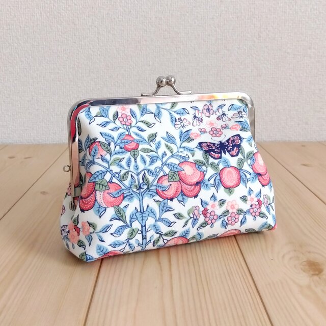 リバティ がま口ポーチ 14cm口金 敬老の日 オーチャード ピンク 833 | iichi 日々の暮らしを心地よくするハンドメイドやアンティークのマーケットプレイス