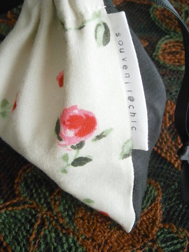 薔薇RayonLinen KnotBag＆pouch | iichi 日々の暮らしを心地よくするハンドメイドやアンティークのマーケットプレイス
