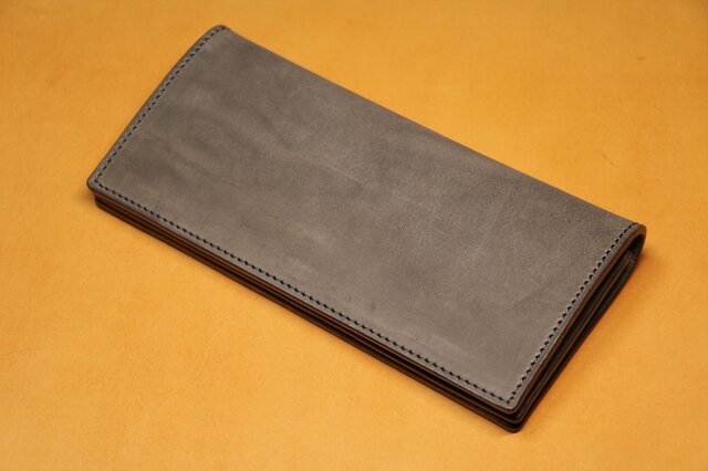 【スタンダード長財布】国産オイル グレー EA-011 | iichi 日々の暮らしを心地よくするハンドメイドやアンティークのマーケットプレイス