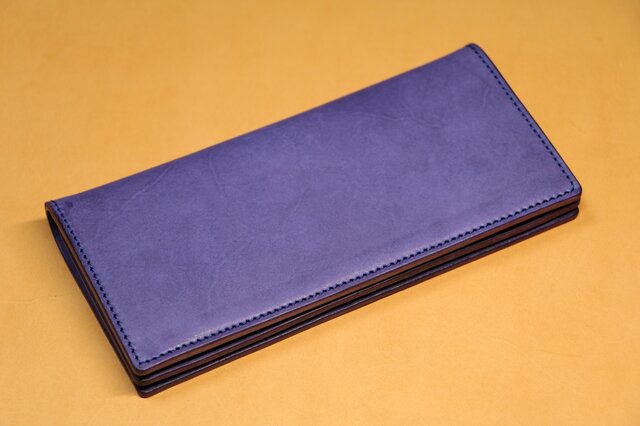 【スタンダード長財布】国産オイル パープル EA-011 | iichi 日々の暮らしを心地よくするハンドメイドやアンティークのマーケットプレイス