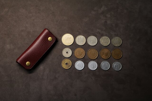 【スティックコインケース】国産オイル パープル B-008 | iichi 日々の暮らしを心地よくするハンドメイドやアンティークのマーケットプレイス