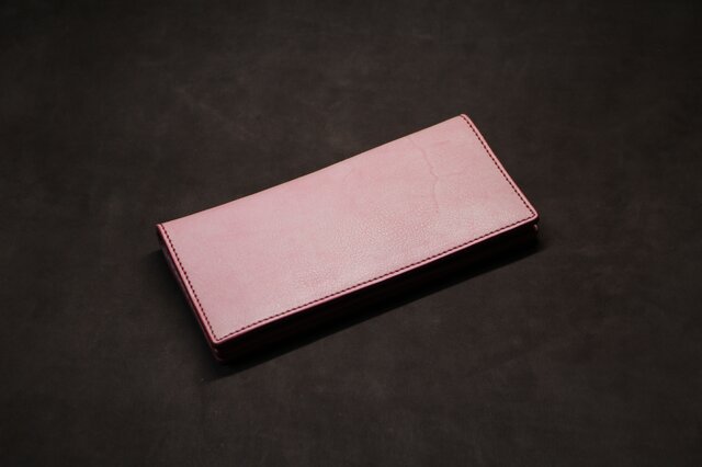 【スタンダード長財布】アラスカレザー ピンク EA-011 | iichi 日々の暮らしを心地よくするハンドメイドやアンティークのマーケットプレイス