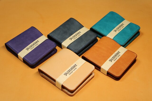 【インポケット二つ折り財布】国産オイル ネイビー ED-014 | iichi 日々の暮らしを心地よくするハンドメイドやアンティークのマーケットプレイス