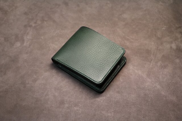 【インポケット二つ折り財布】ネブラスカ グリーン ED-014 | iichi 日々の暮らしを心地よくするハンドメイドやアンティークのマーケットプレイス