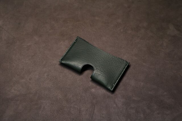 【シンプルカードケース】ネブラスカ グリーン EC-012 | iichi 日々の暮らしを心地よくするハンドメイドやアンティークのマーケットプレイス