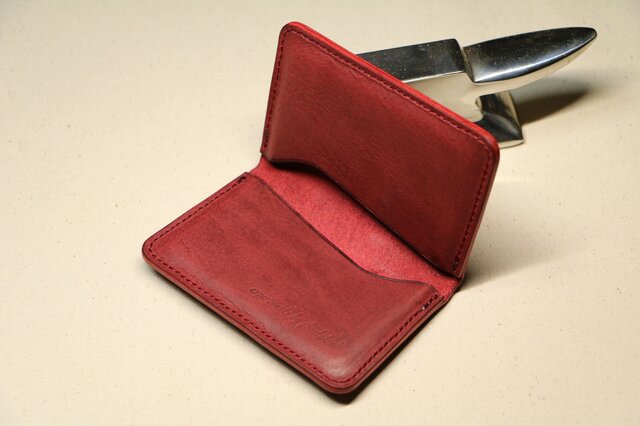 【薄マチ名刺入れ】ブッテーロ グリーン EC-002 | iichi 日々の暮らしを心地よくするハンドメイドやアンティークのマーケットプレイス