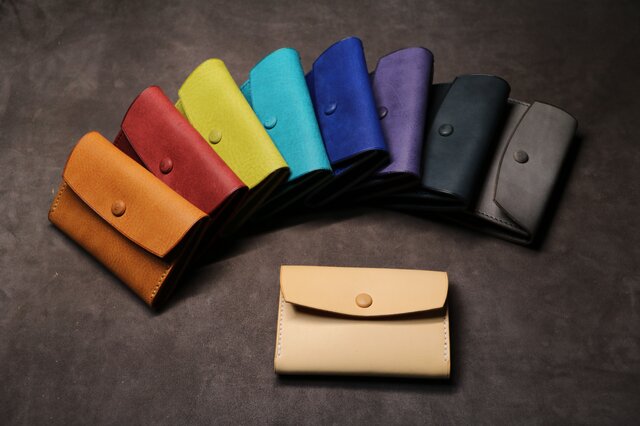 【カードも入るコインケース】国産オイル コバルト EB-007 | iichi 日々の暮らしを心地よくするハンドメイドやアンティークのマーケットプレイス