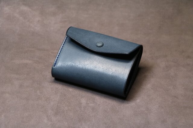 【コンパクトコインウォレット】国産オイル ネイビー EB-006 | iichi 日々の暮らしを心地よくするハンドメイドやアンティークのマーケットプレイス