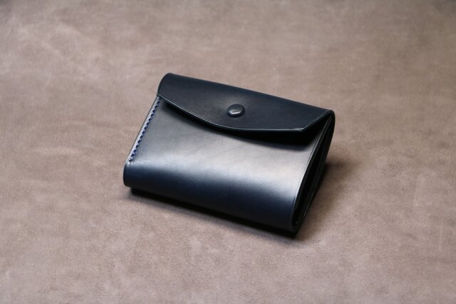 【コンパクトコインウォレット】ブッテーロ ネイビー EB-006 | iichi 日々の暮らしを心地よくするハンドメイドやアンティークのマーケットプレイス