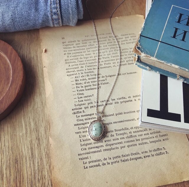 turquoiseのトラッドテイストなシルバーcoolネックレス〈2way 〉♡ | iichi 日々の暮らしを心地よくするハンドメイドやアンティークのマーケットプレイス