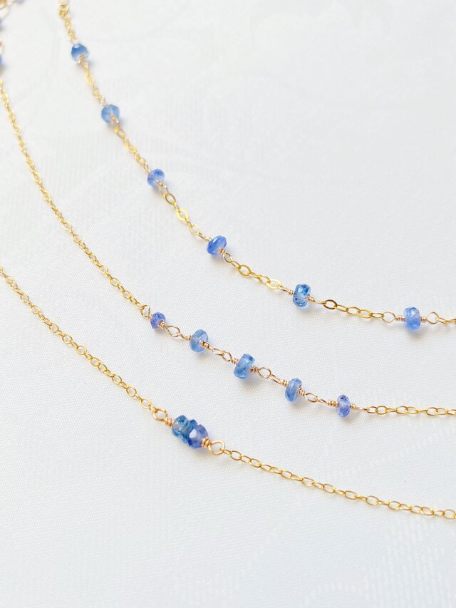 【幻想の淵】14kgf 美しいセイロンブルーサファイアのブレスレット ac/722 | iichi 日々の暮らしを心地よくするハンドメイドやアンティークのマーケットプレイス