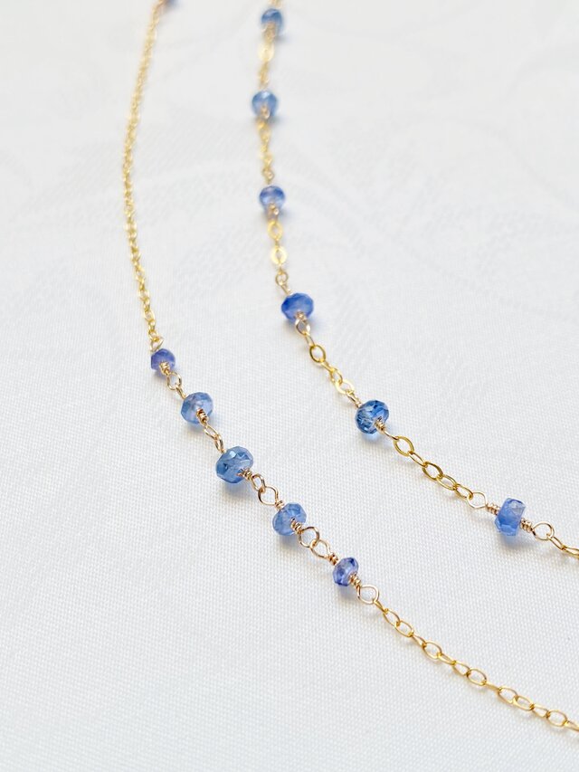 【幻想の淵】14kgf 美しいセイロンブルーサファイアのブレスレット ac/722 | iichi 日々の暮らしを心地よくするハンドメイドやアンティークのマーケットプレイス