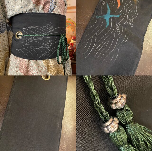 和洋折衷 着物 リメイク ワンピース ドレス 洗える 化繊 名古屋帯サッシュベルト レトロ 古着 和 KW-515 | iichi 日々の暮らしを心地よくするハンドメイドやアンティークの ...