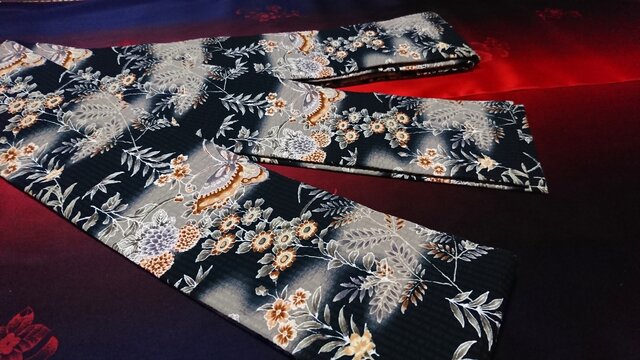 創作帯☆角帯 秋の夜長 巾約11cm | iichi 日々の暮らしを心地よくするハンドメイドやアンティークのマーケットプレイス