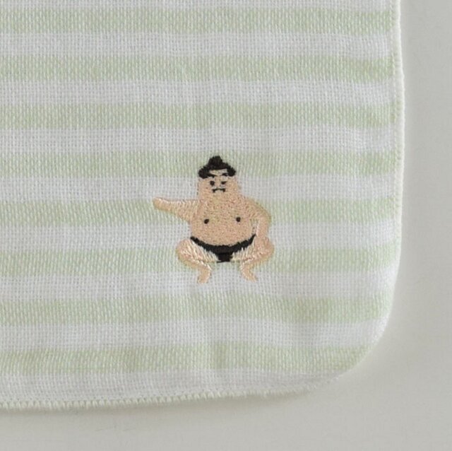 タオル 今治タオル 和の物めぐり 相撲 グリーン×白 綿100％ 23cm×23cm | iichi 日々の暮らしを心地よくするハンドメイドやアンティークのマーケットプレイス