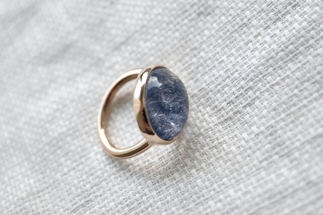 K10[深海庭園dumortierite in quartz]ring | iichi 日々の暮らしを心地よくするハンドメイドやアンティークのマーケットプレイス