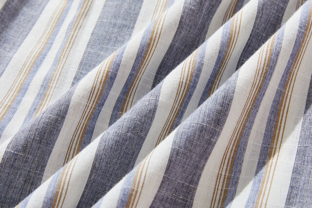 ナチュラル風合いのストライプワンピース コットン100％ ホワイト＋グレー 241008-1 | iichi 日々の暮らしを心地よくするハンドメイドやアンティークのマーケットプレイス