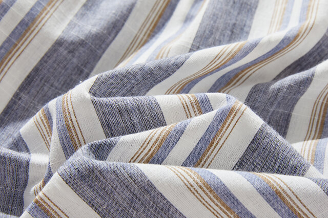 ナチュラル風合いのストライプワンピース コットン100％ ホワイト＋グレー 241008-1 | iichi 日々の暮らしを心地よくするハンドメイドやアンティークのマーケットプレイス