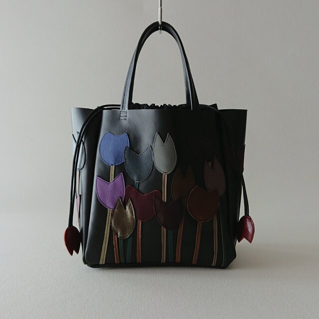 tulip leather 3way bag [black/S] | iichi 日々の暮らしを心地よくするハンドメイドやアンティークのマーケットプレイス