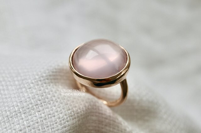 K10[朝露のpink rose]ring | iichi 日々の暮らしを心地よくするハンドメイドやアンティークのマーケットプレイス