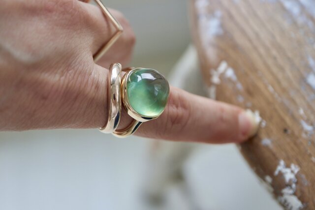 K10[ブドウの実] prehnite ring | iichi 日々の暮らしを心地よくするハンドメイドやアンティークのマーケットプレイス